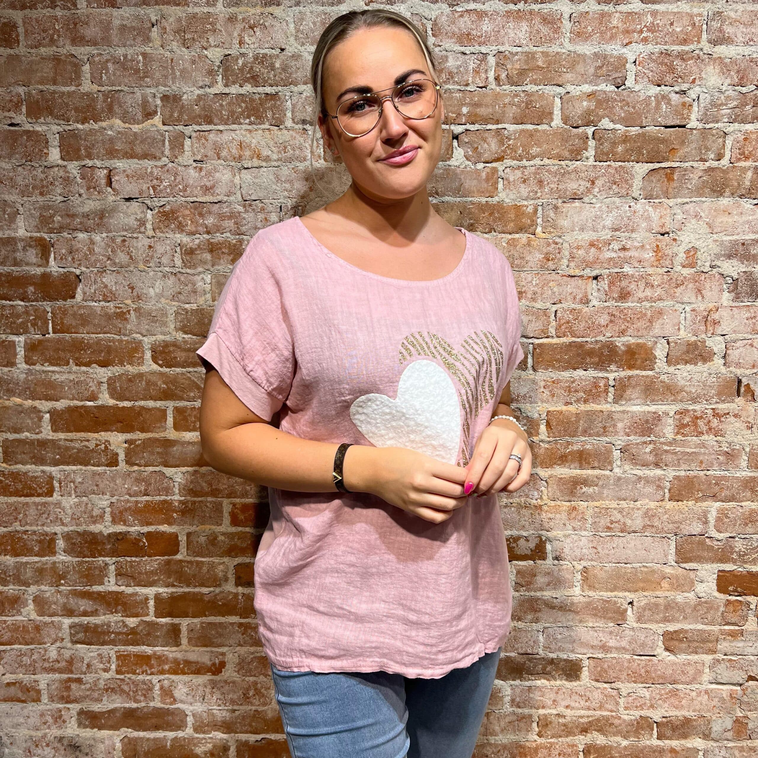 Devin heart blouse rose - Louise-viborg