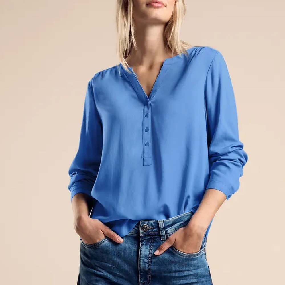 Street One Bamika bluse marina blue - Louise-viborg