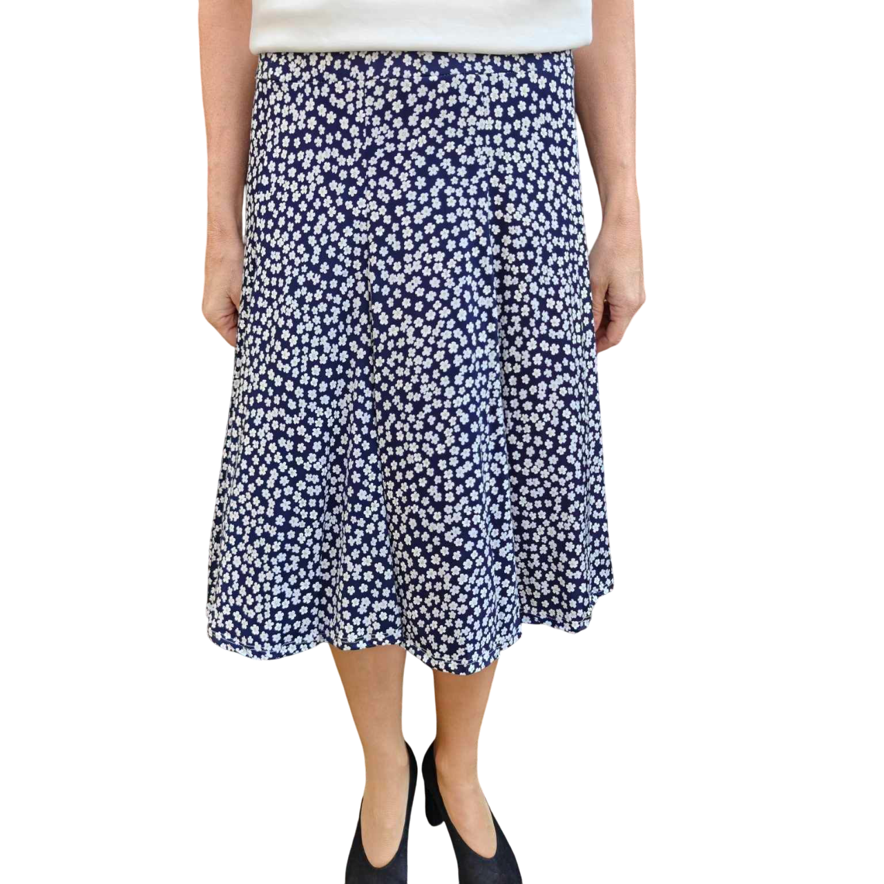 Lilli skirt dark blue flower - Louise-viborg
